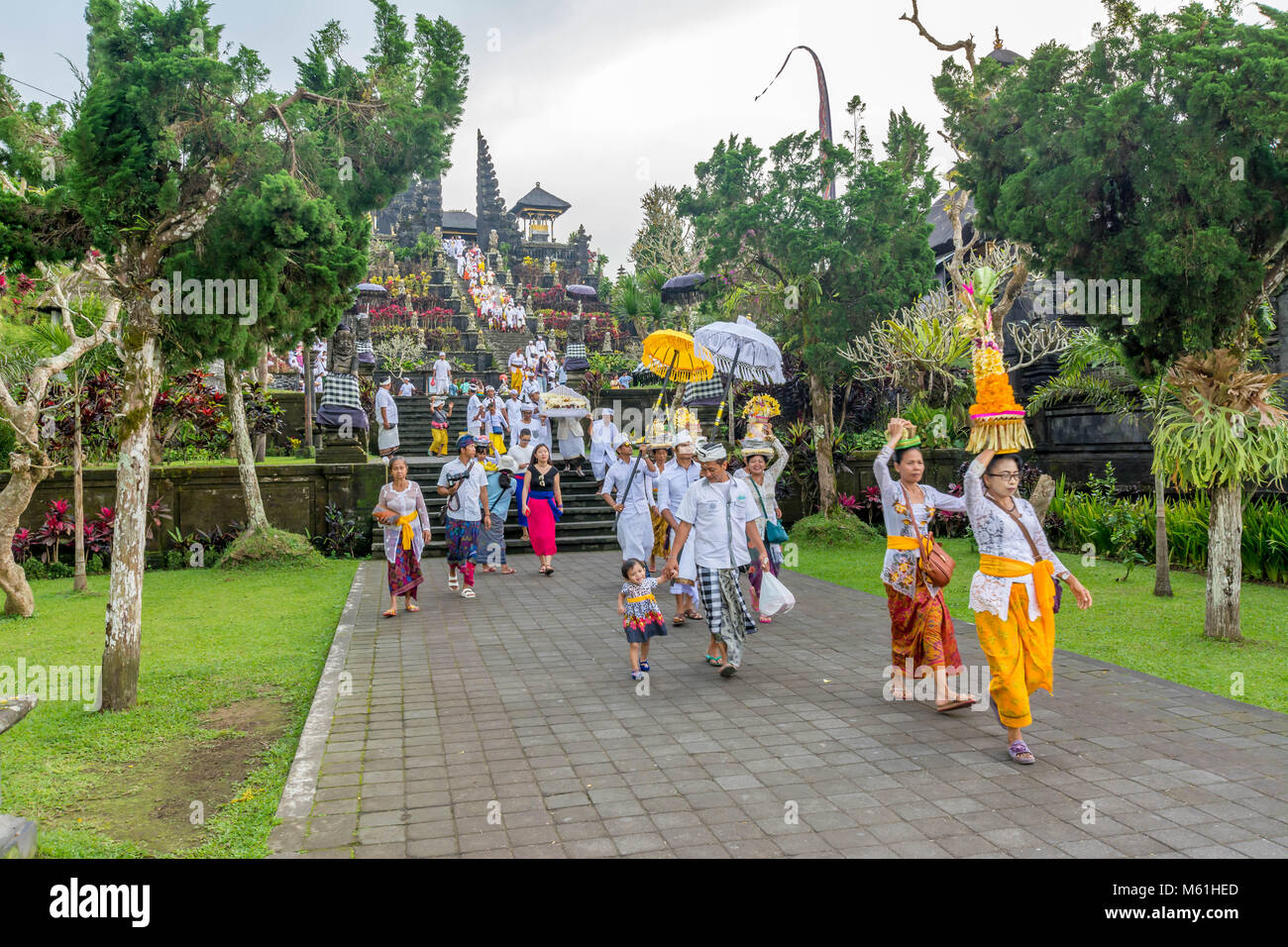 Visitors explore the immense Pura Besakih Temple (aka Mother Temple of ...