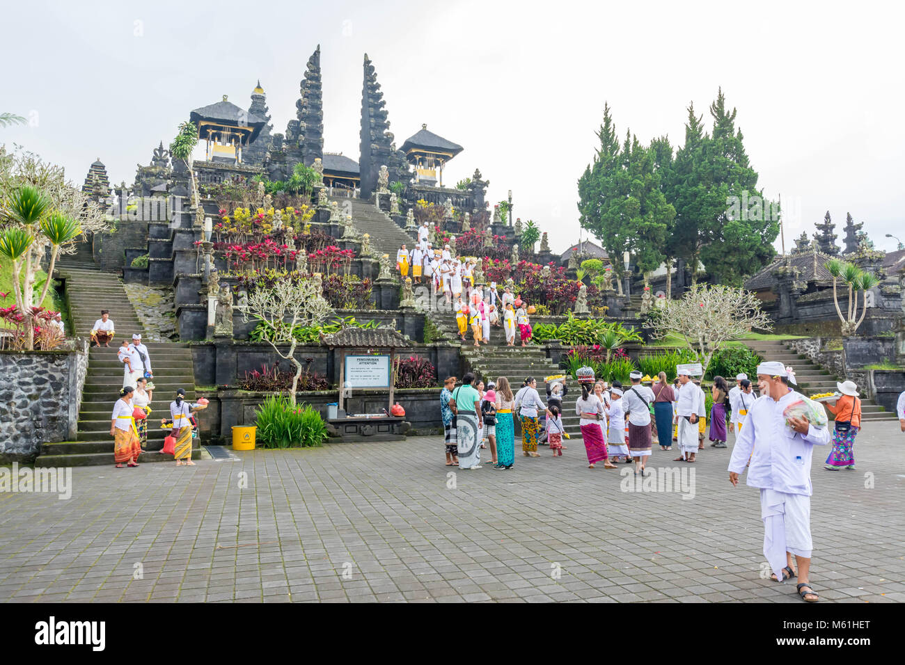 Visitors explore the immense Pura Besakih Temple (aka Mother Temple of ...