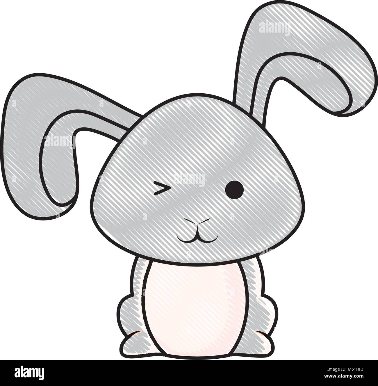 cute bunny icon over white background, colorful design vector ...