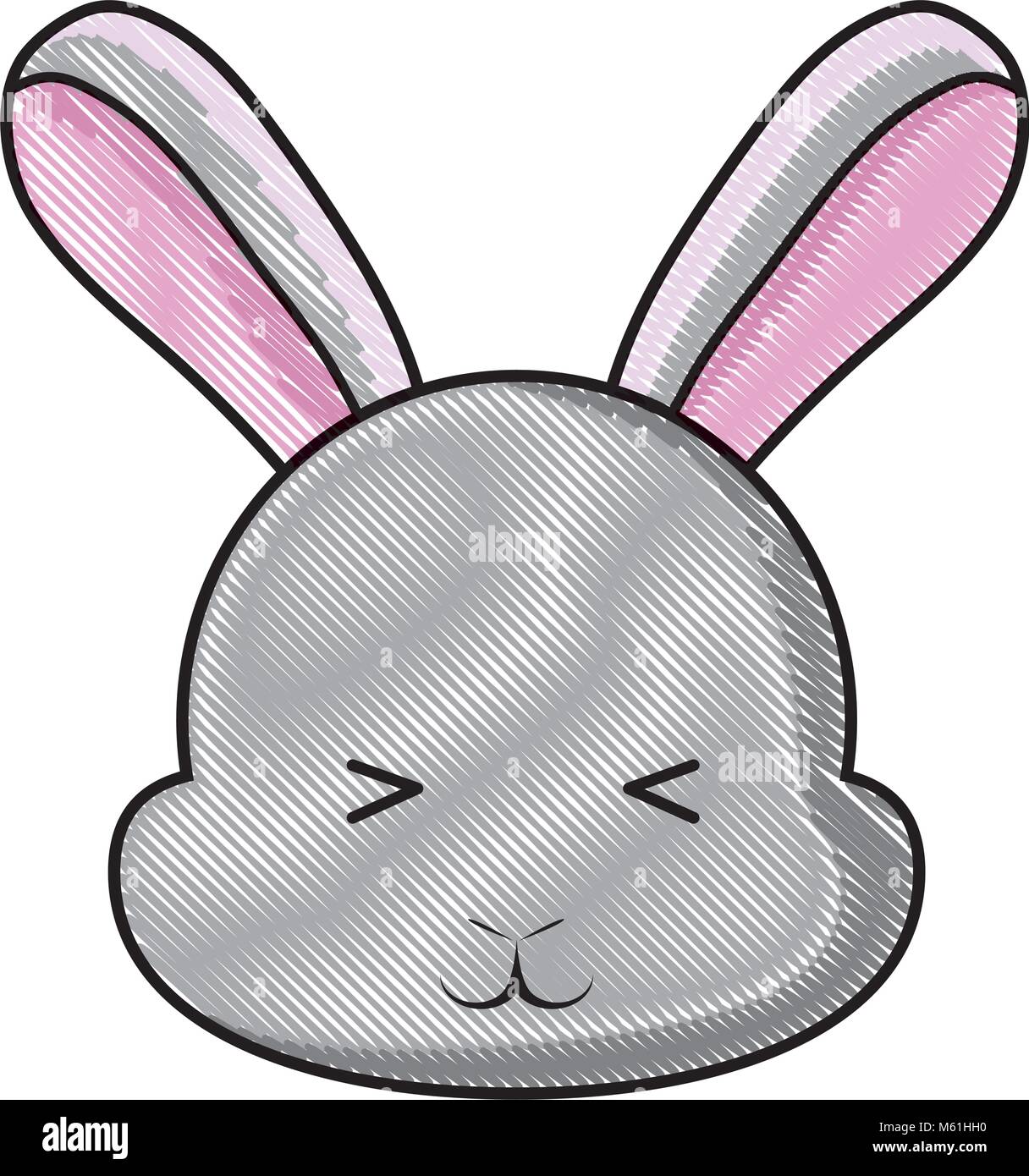 cute bunny face icon over white background, colorful design vector ...