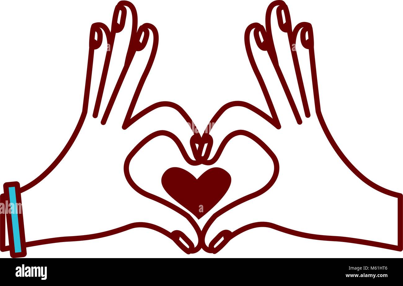 hands forming a heart with fingers Stock Vector Image & Art - Alamy