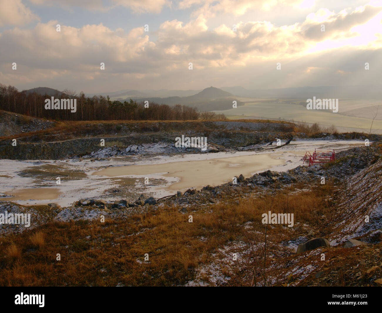 Marks of excavator operating in a rock quarry.The manufacture and ...