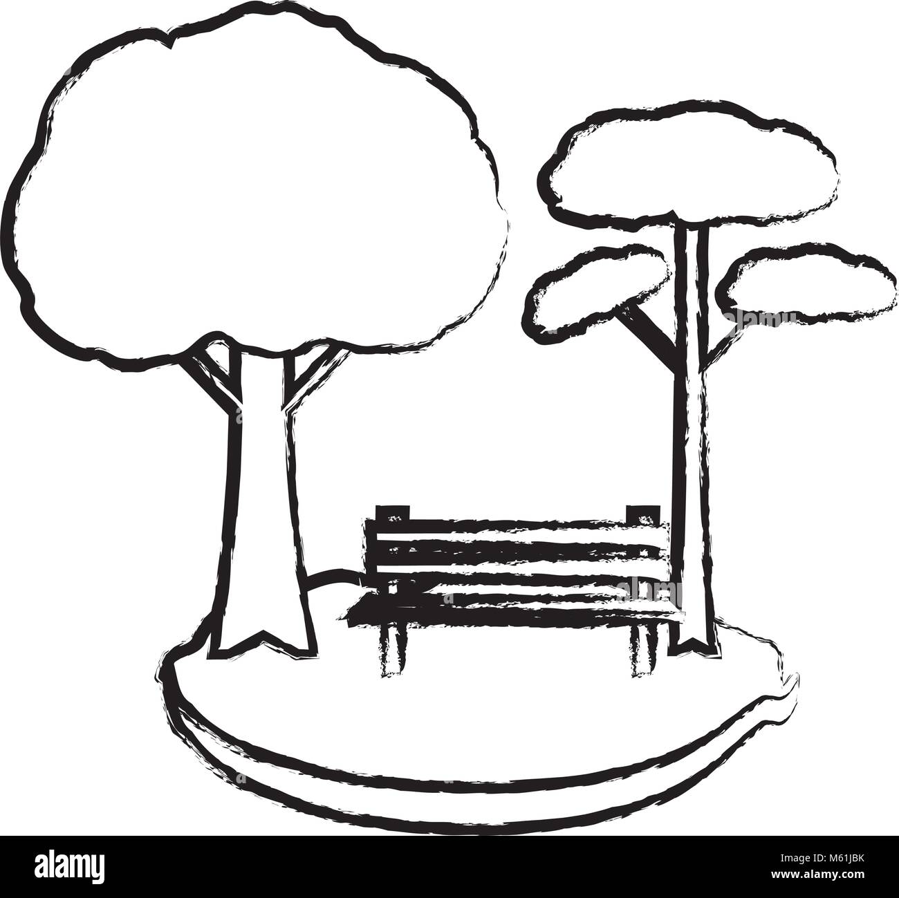 Oak tree bench Stock Vector Images - Alamy