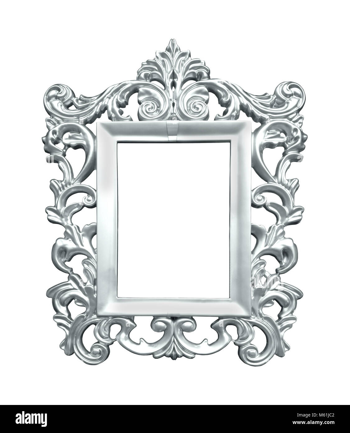 Decorative silver frame isolated with clipping path included Stock ...