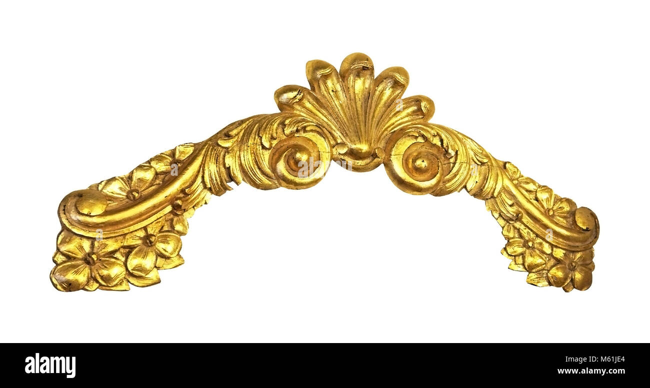Decorative gold wall ornament isolated with clipping path included ...