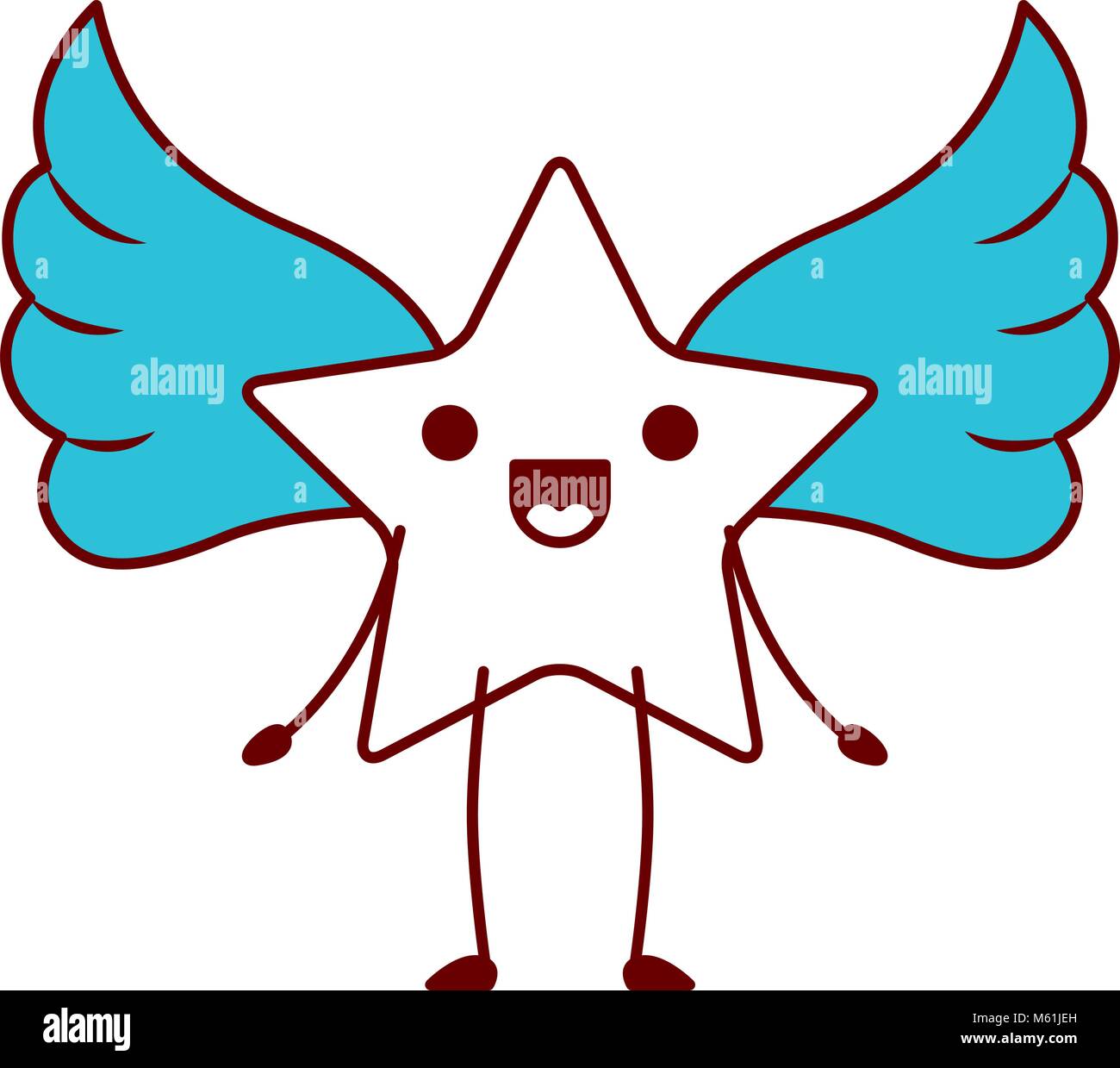 cute star with wings kawaii character Stock Vector Image & Art - Alamy