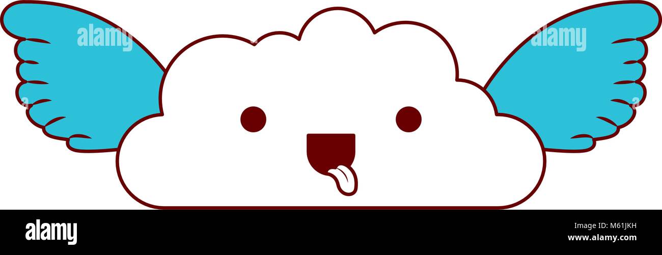 cute cloud with wings kawaii character Stock Vector Image & Art - Alamy