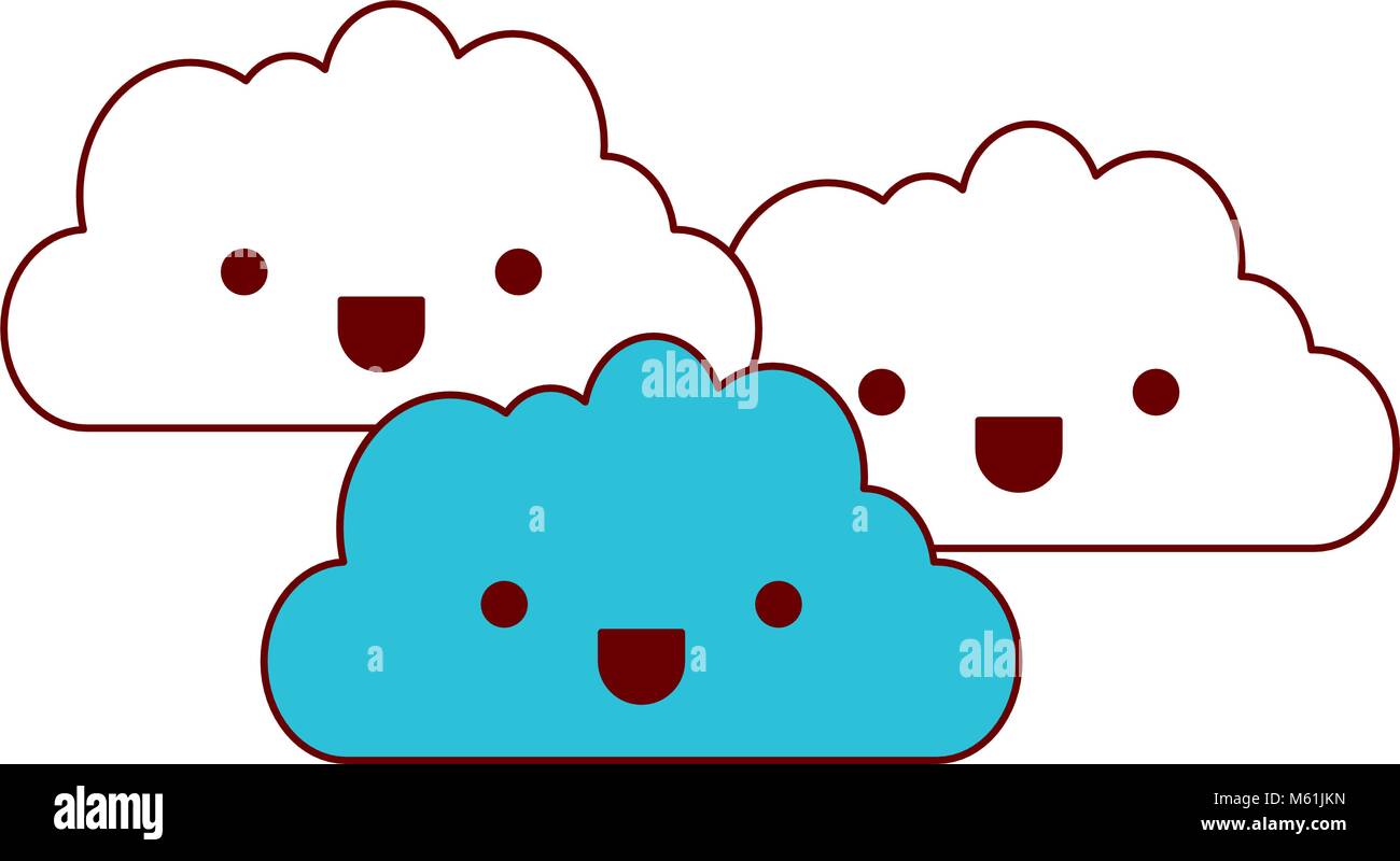 cute clouds kawaii characters Stock Vector Image & Art - Alamy