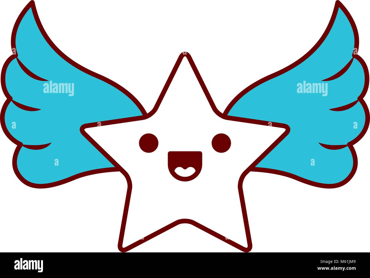 cute star with wings kawaii character Stock Vector Image & Art - Alamy