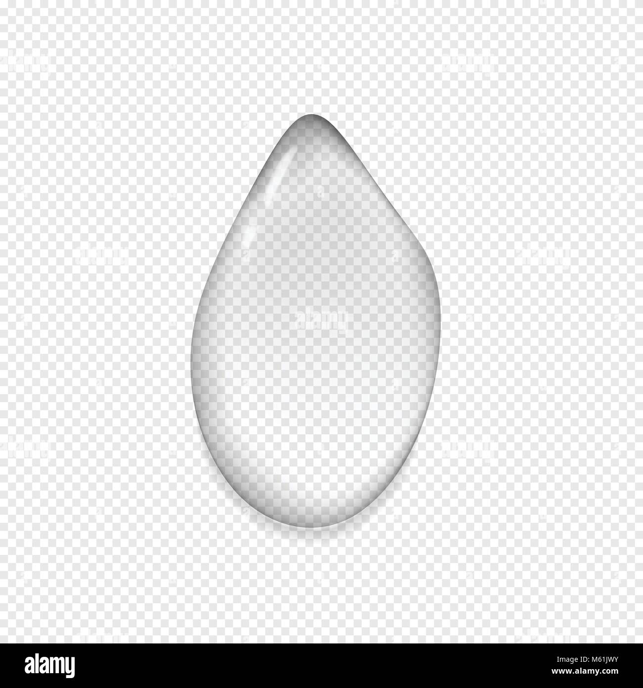 Transparent drop with shadow in gray squared background. Vector ...