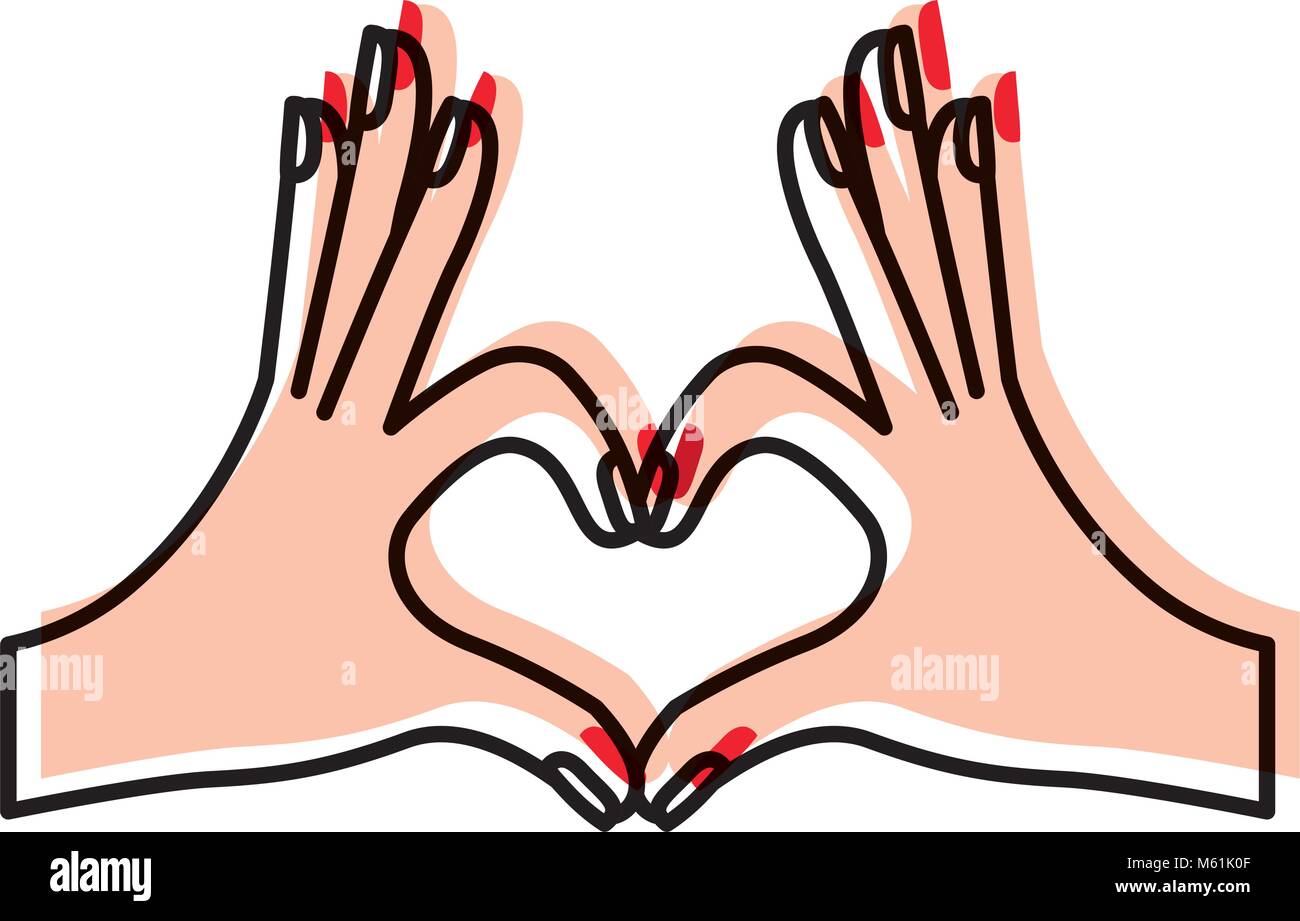 hands forming a heart with fingers Stock Vector Image & Art - Alamy
