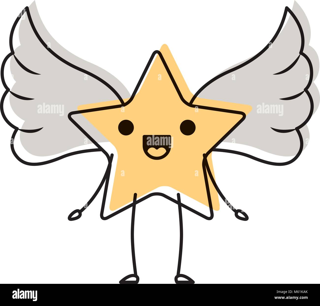 cute star with wings kawaii character Stock Vector Image & Art - Alamy