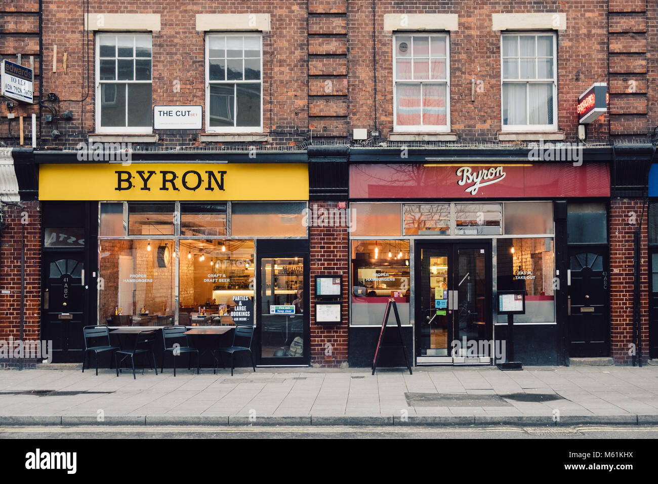 Exterior of a Byron Hamburger restaurant, The Cut, London, UK Stock ...