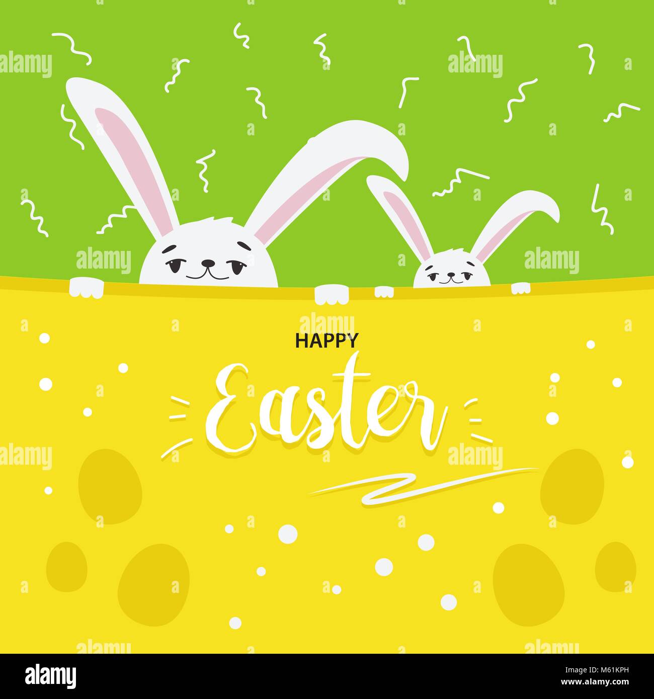 Happy easter bunny egg. Invitation template. Vector illustration Stock ...