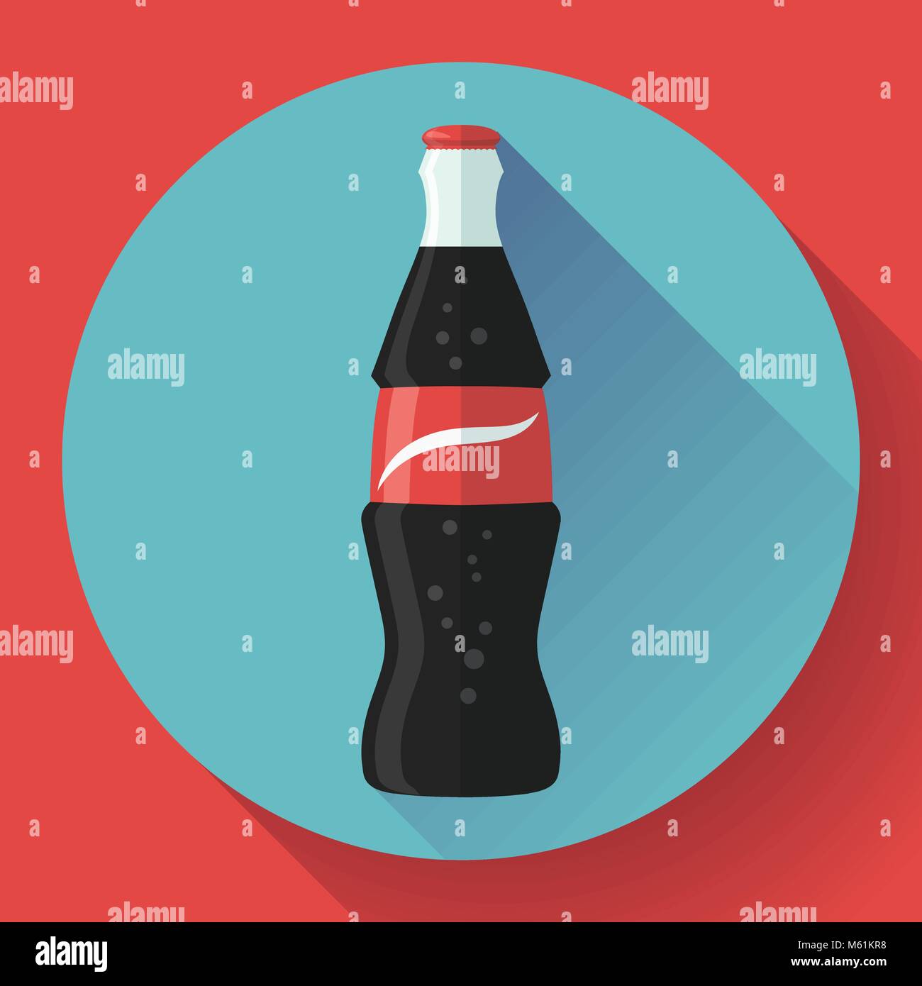 soda bottle with red lable flat vector icon Stock Vector Image & Art ...
