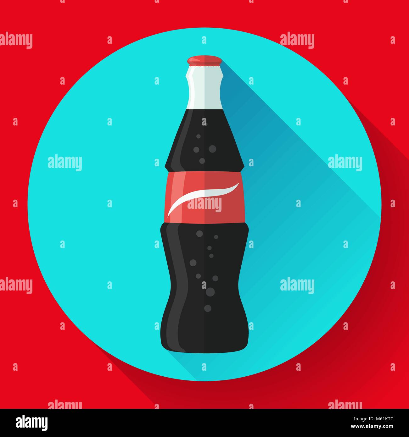soda bottle with red lable flat vector icon Stock Vector Image & Art ...