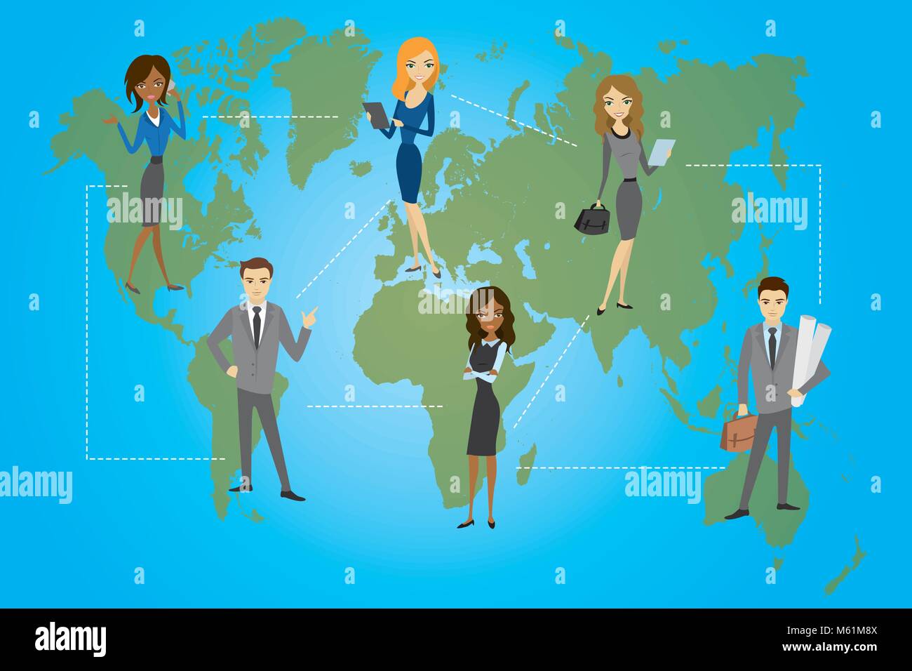 Global Business. Business concept, flat design, vector illustration ...