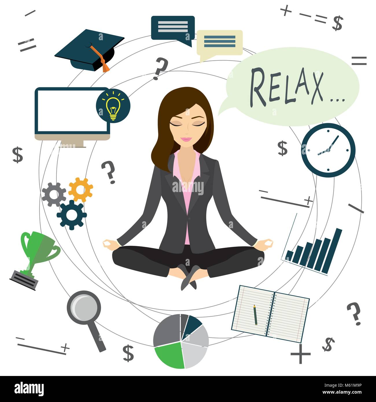 Relaxed Office Worker Clipart Work Break Vector Illustration. Cartoon