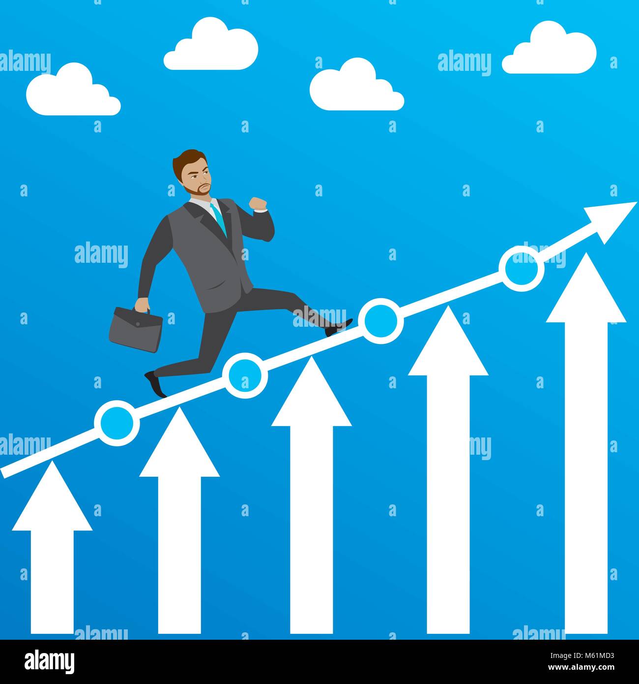 Businessman running to success, vector illustration Stock Vector Image ...