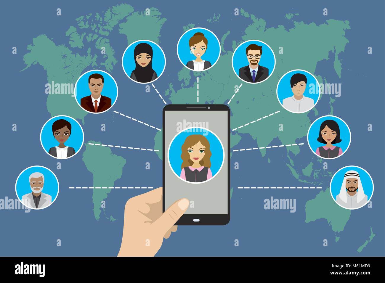 Asian man using mobile Stock Vector Images - Alamy