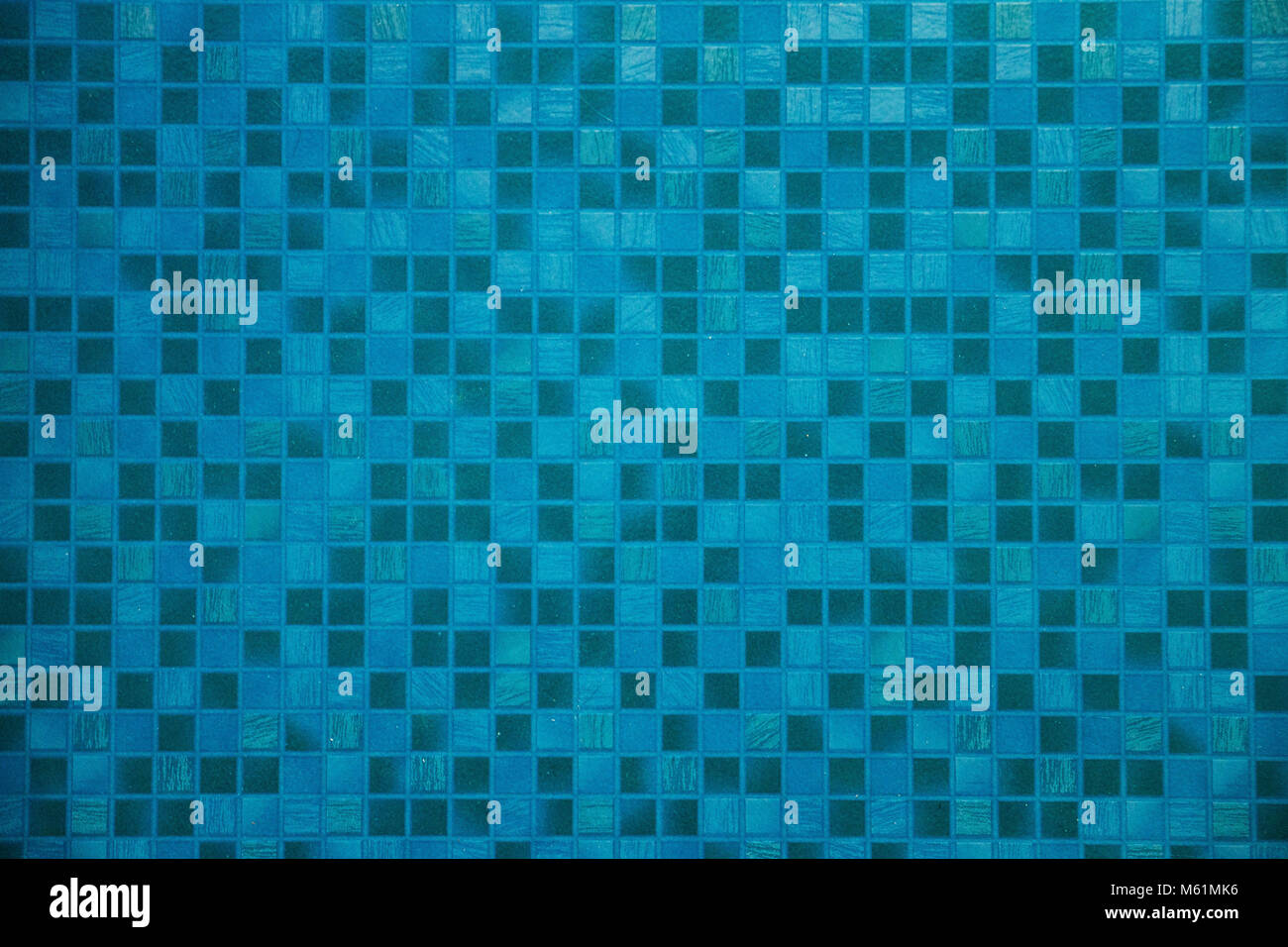 Texture of colorful bright blue square mosaic on the wall Stock Photo ...