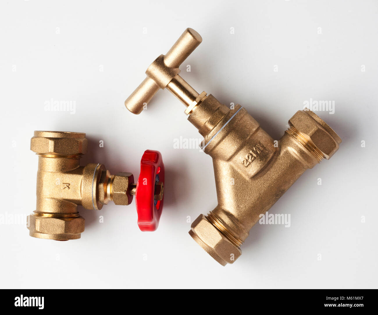 One Gate Valve and One Stop Cock Plumbing Essentials Stock Photo - Alamy