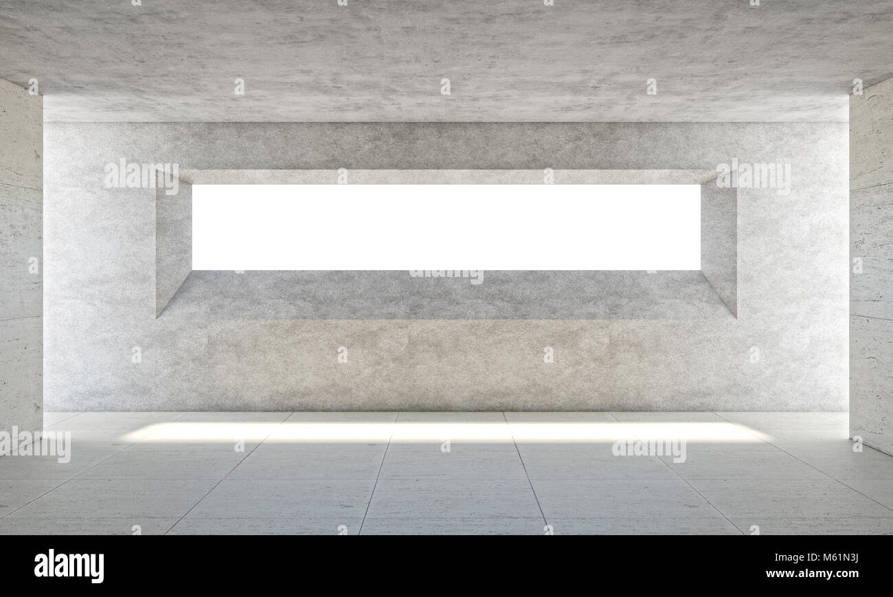 empty modern indoor building 3d rendering image Stock Photo - Alamy