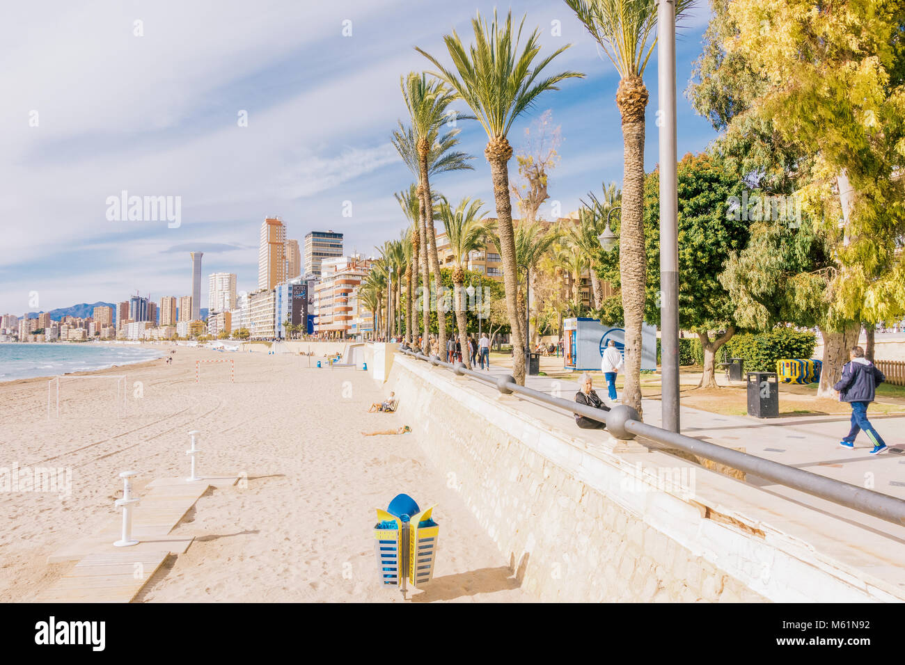 Benidorm beach family hi-res stock photography and images - Alamy