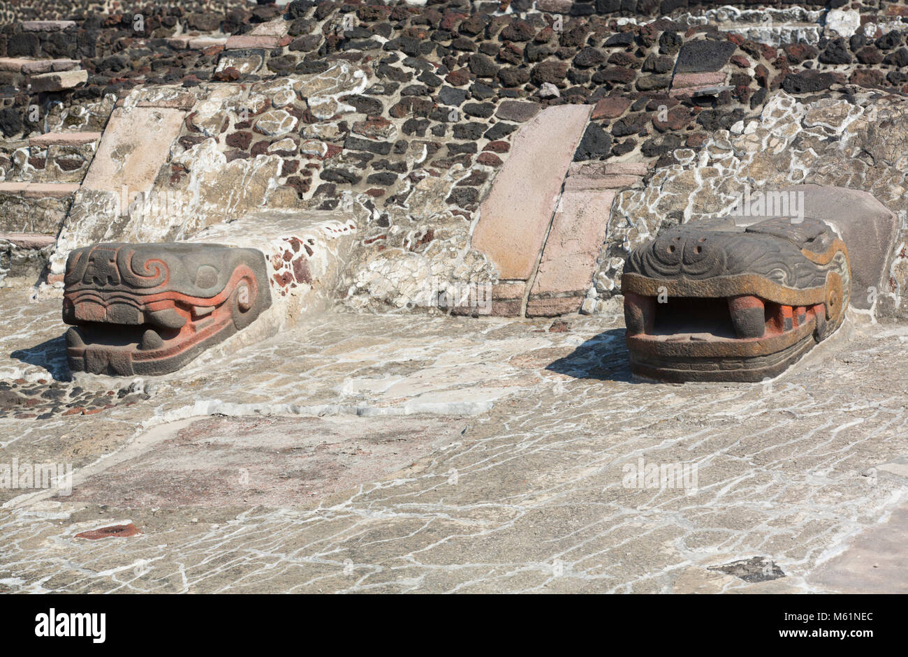 Serpent Head Sculptures, Templo Mayor, Mexico City, Mexico Stock Photo ...