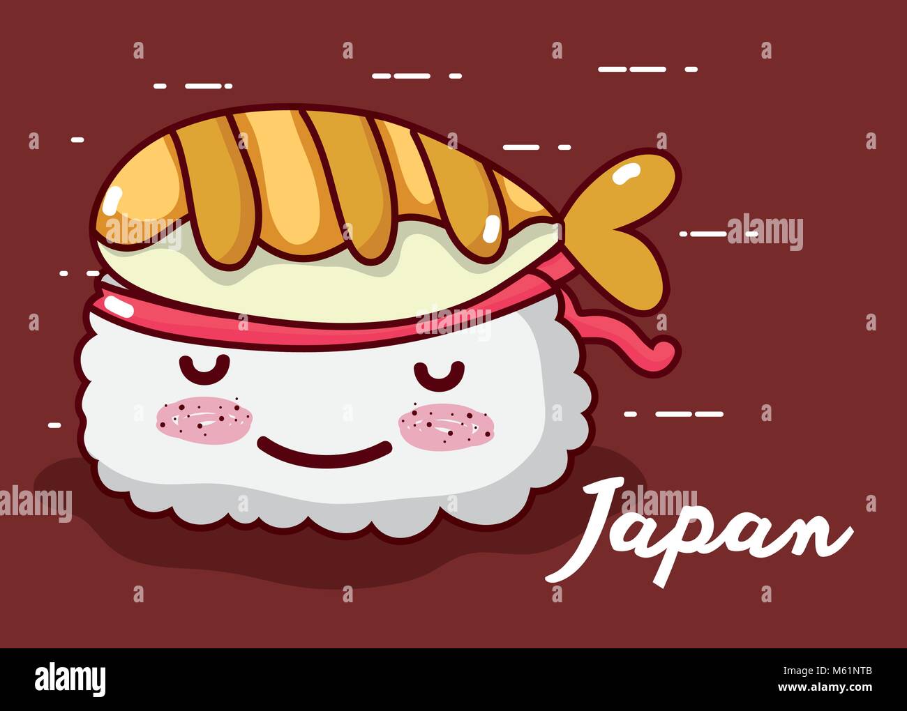 Funny sushi smiling kawaii cartoon Stock Vector Image & Art - Alamy