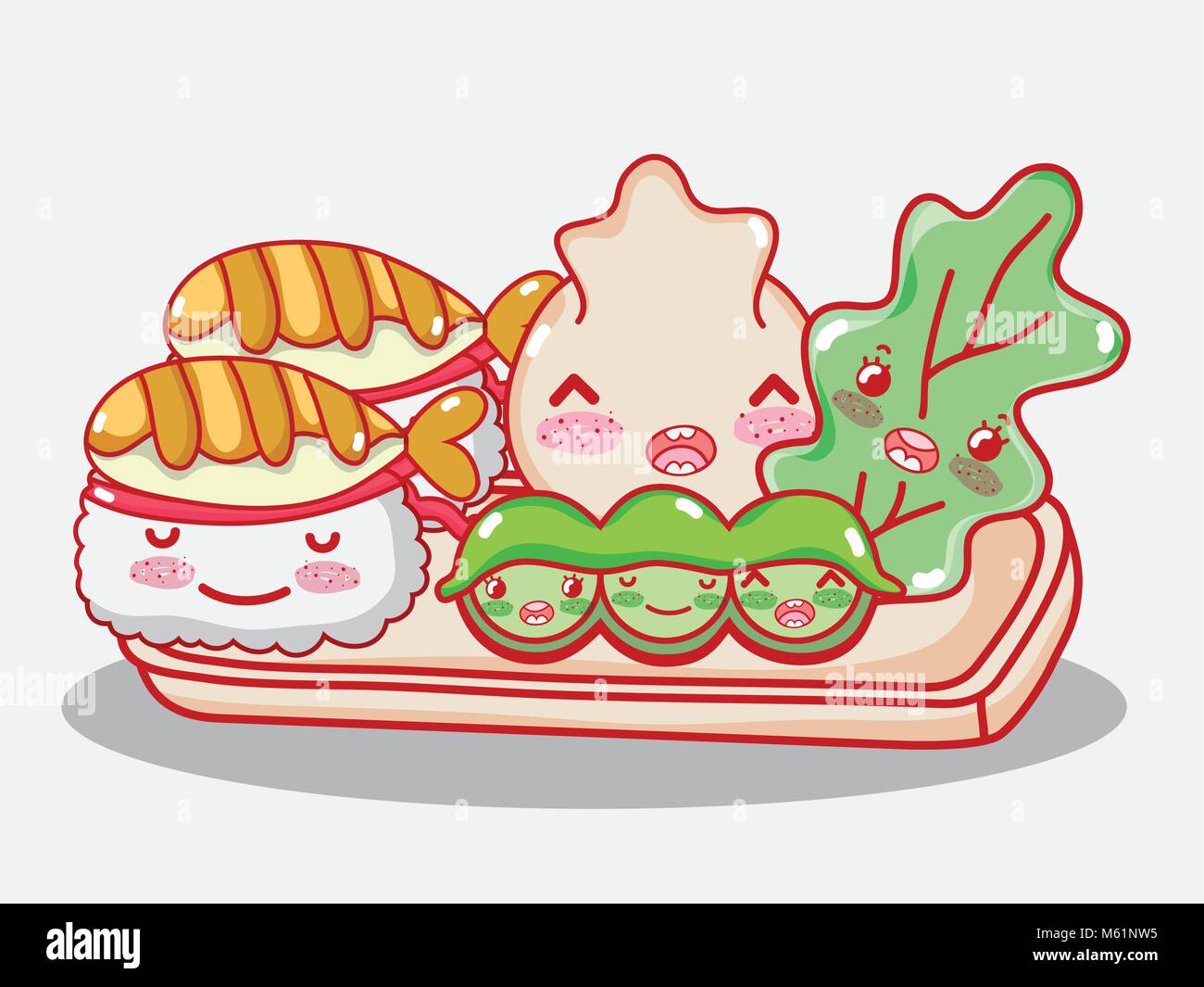 Japanese gastronomy cute kawaii cartoons Stock Vector Image & Art - Alamy