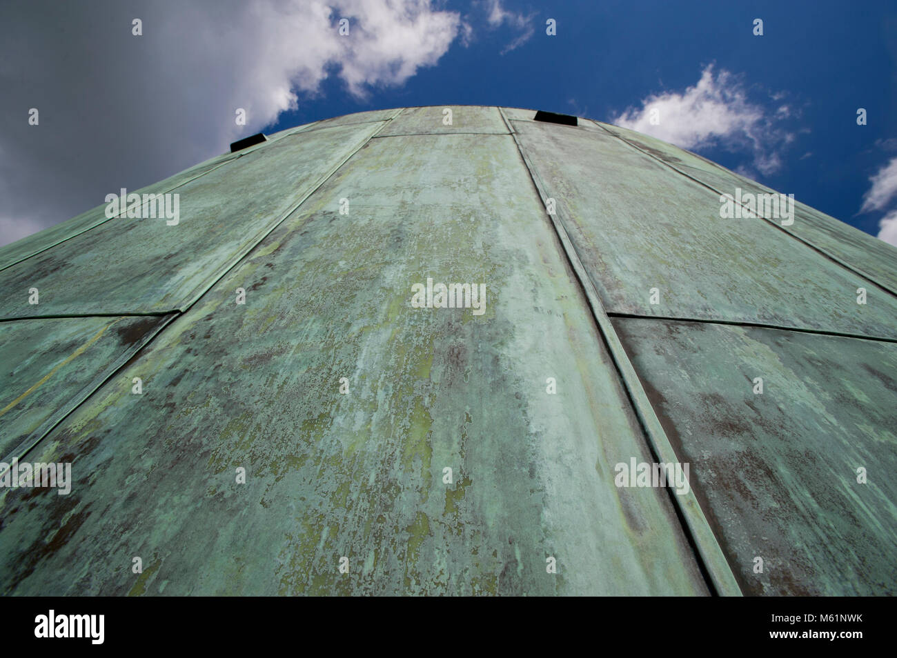 Green copper domes of the Observatory Science Centre at Herstmonceux ...