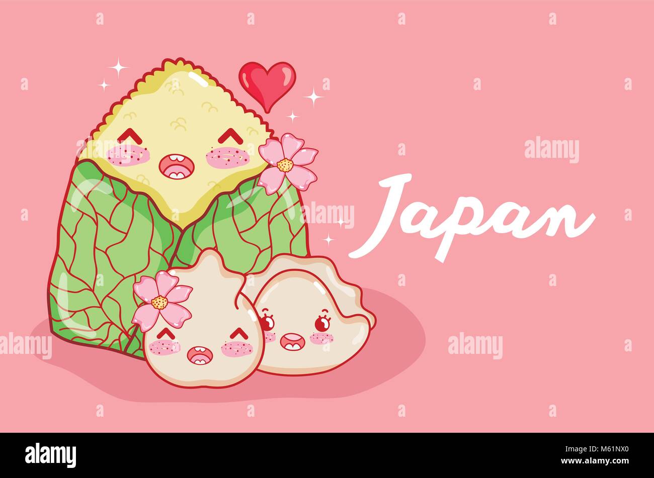 Japanese gastronomy cute kawaii cartoons Stock Vector Image & Art - Alamy