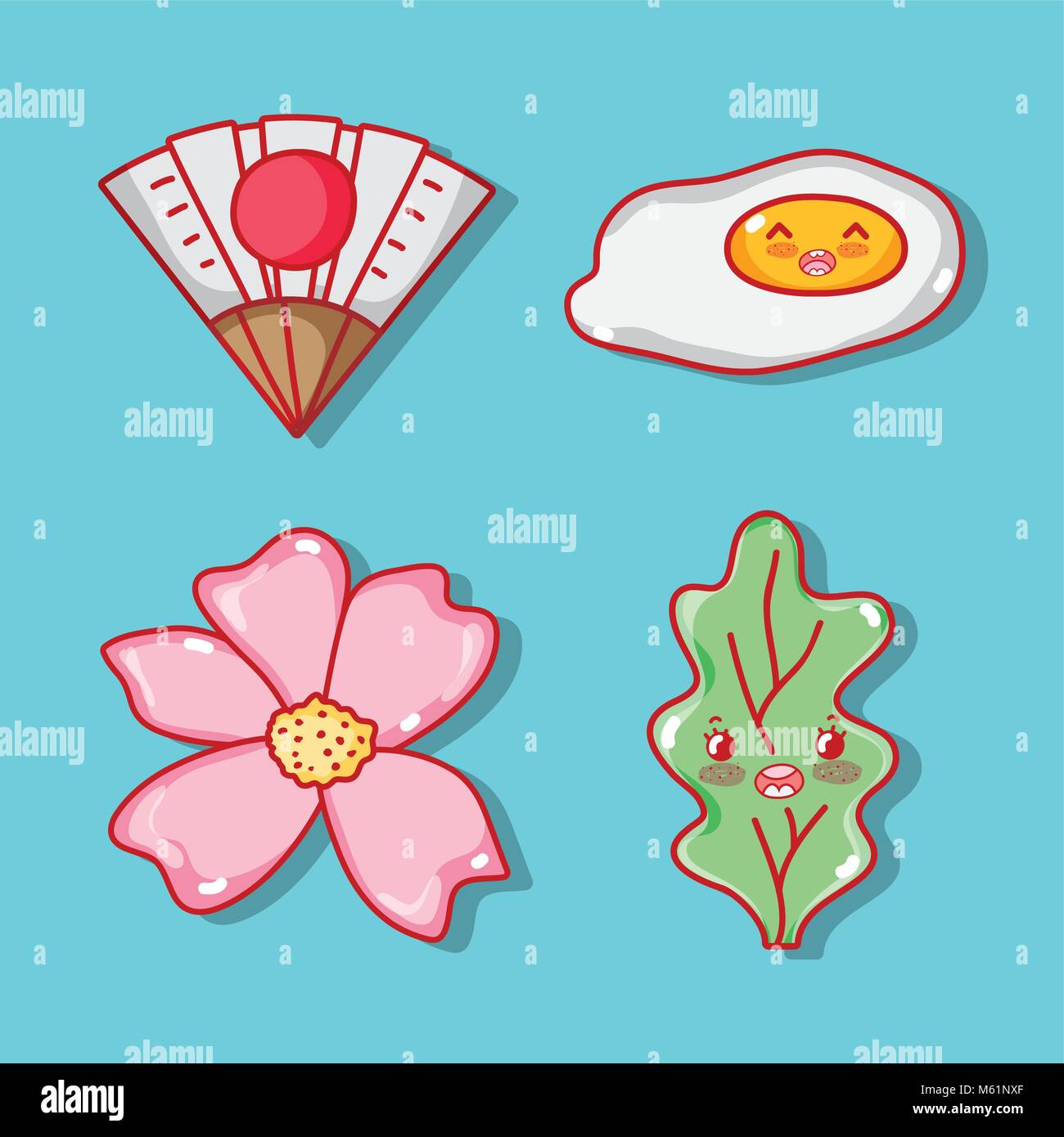 Japan element collection kawaii cartoon Stock Vector Image & Art - Alamy
