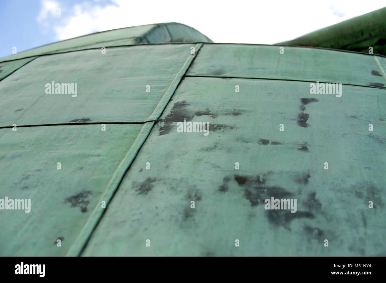 Green copper domes of the Observatory Science Centre at Herstmonceux ...