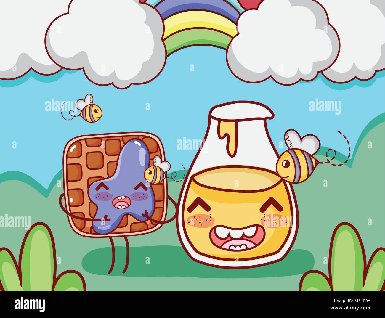 Sweet breakfast kawaii cute cartoons Stock Vector Image & Art - Alamy