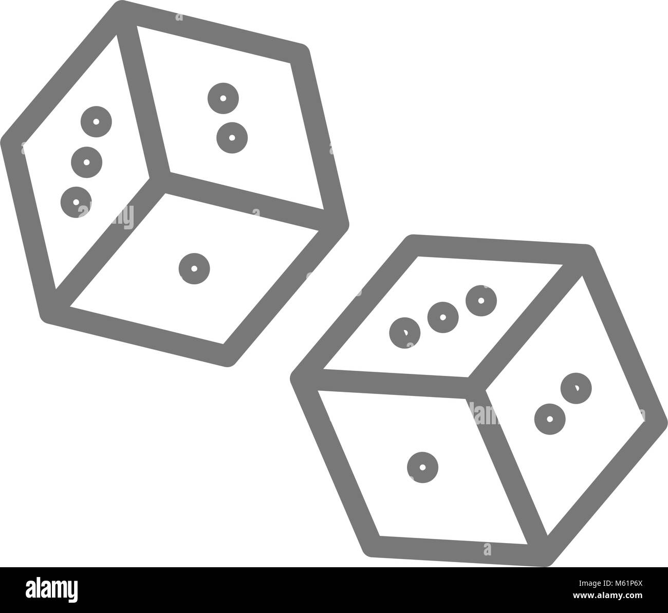 Simple dice line icon. Symbol and sign vector illustration design ...
