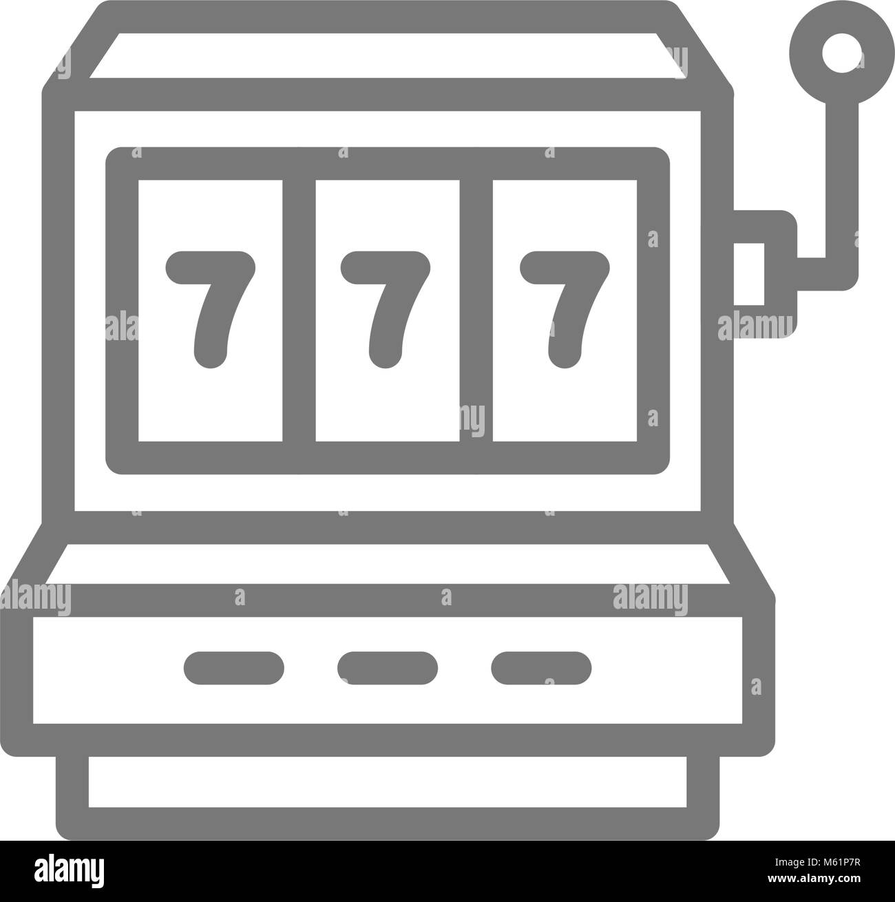 Simple jackpot slot machine line icon. Symbol and sign vector ...