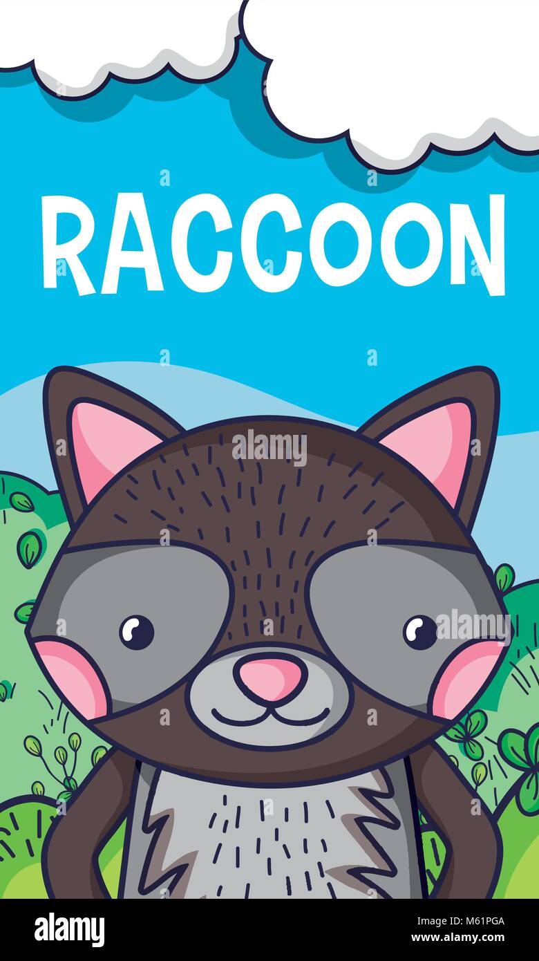Cute raccoonforest cartoon Stock Vector Image & Art - Alamy