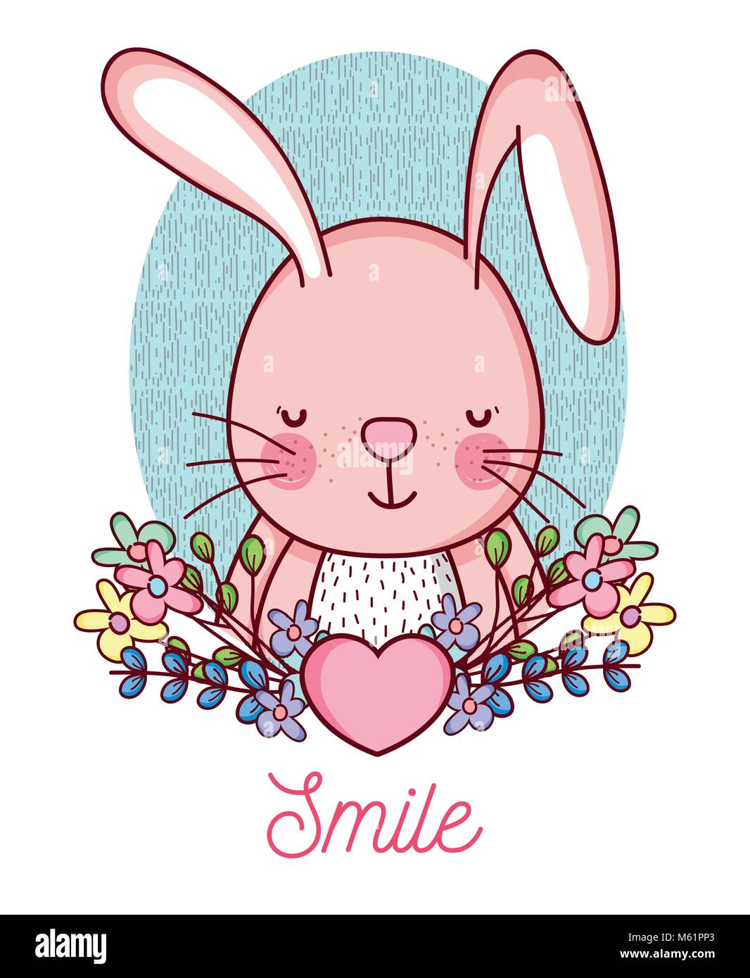 Bunny, cute, flowers not easter Cut Out Stock Images & Pictures - Alamy