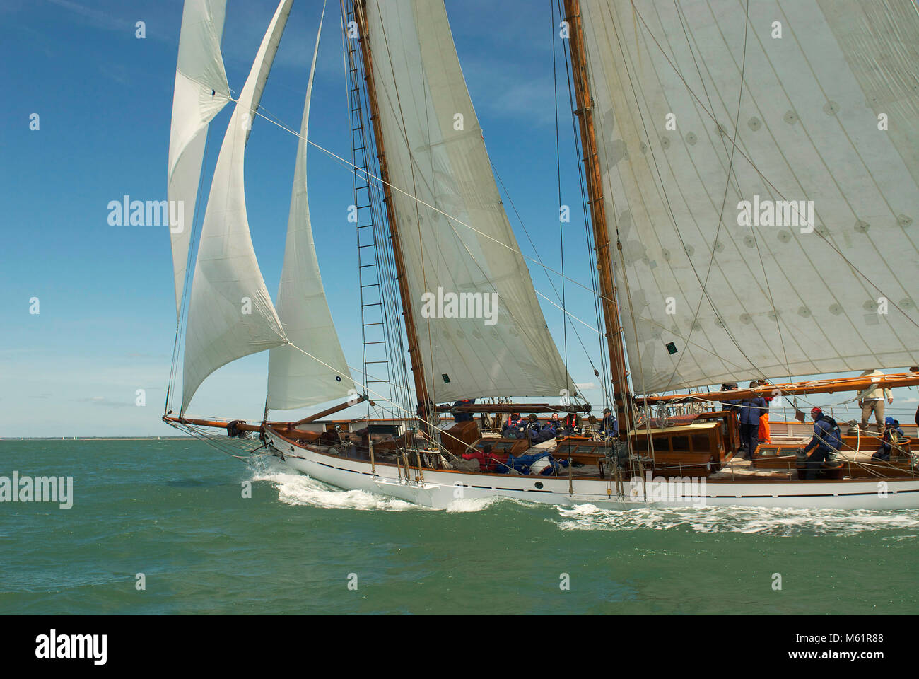 The 1902 classic schooner Coral, designed by Fred Shepherd, races ...