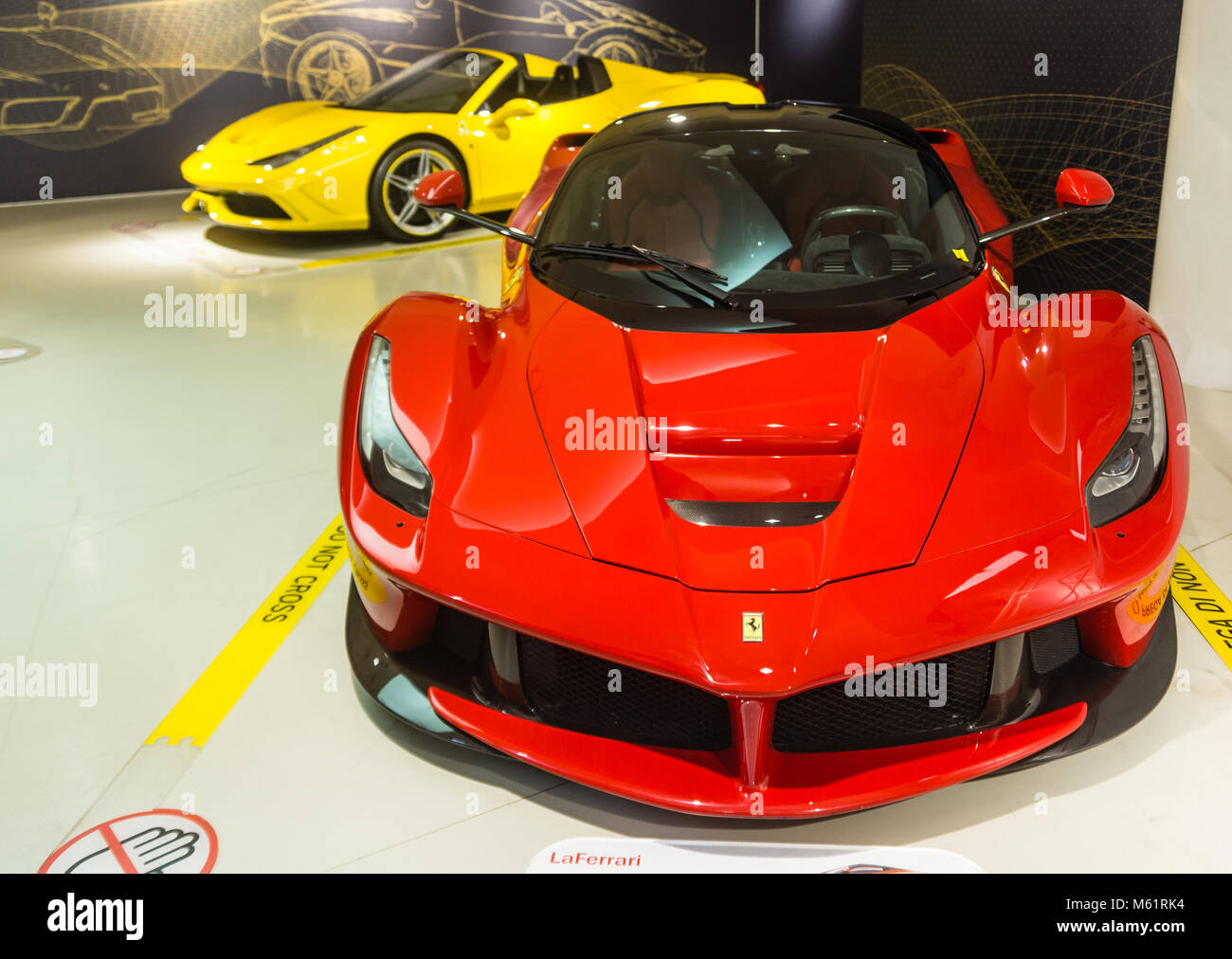 Museum Enzo Ferrari. Exhibition hall of sport cars Ferrari Stock Photo ...