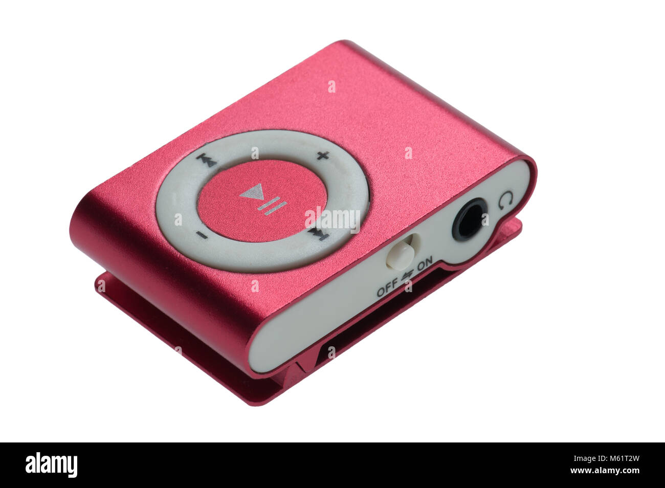 Red mini mp player isolated on white Stock Photo - Alamy