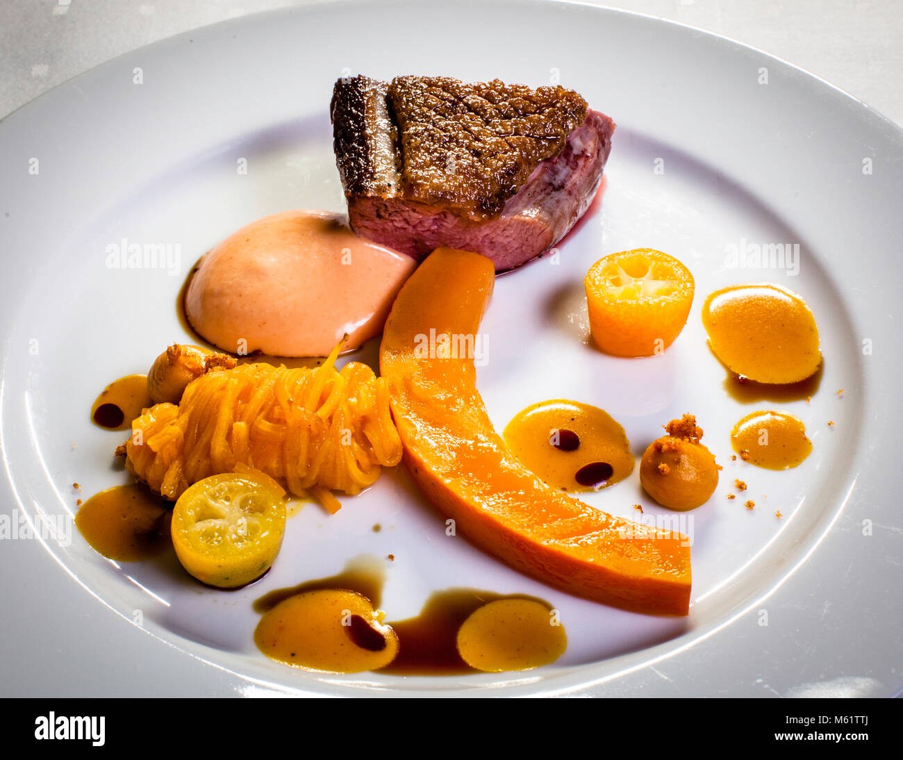 Dish by German Michelin star chef Michael Kempf: Breast of Challans ...