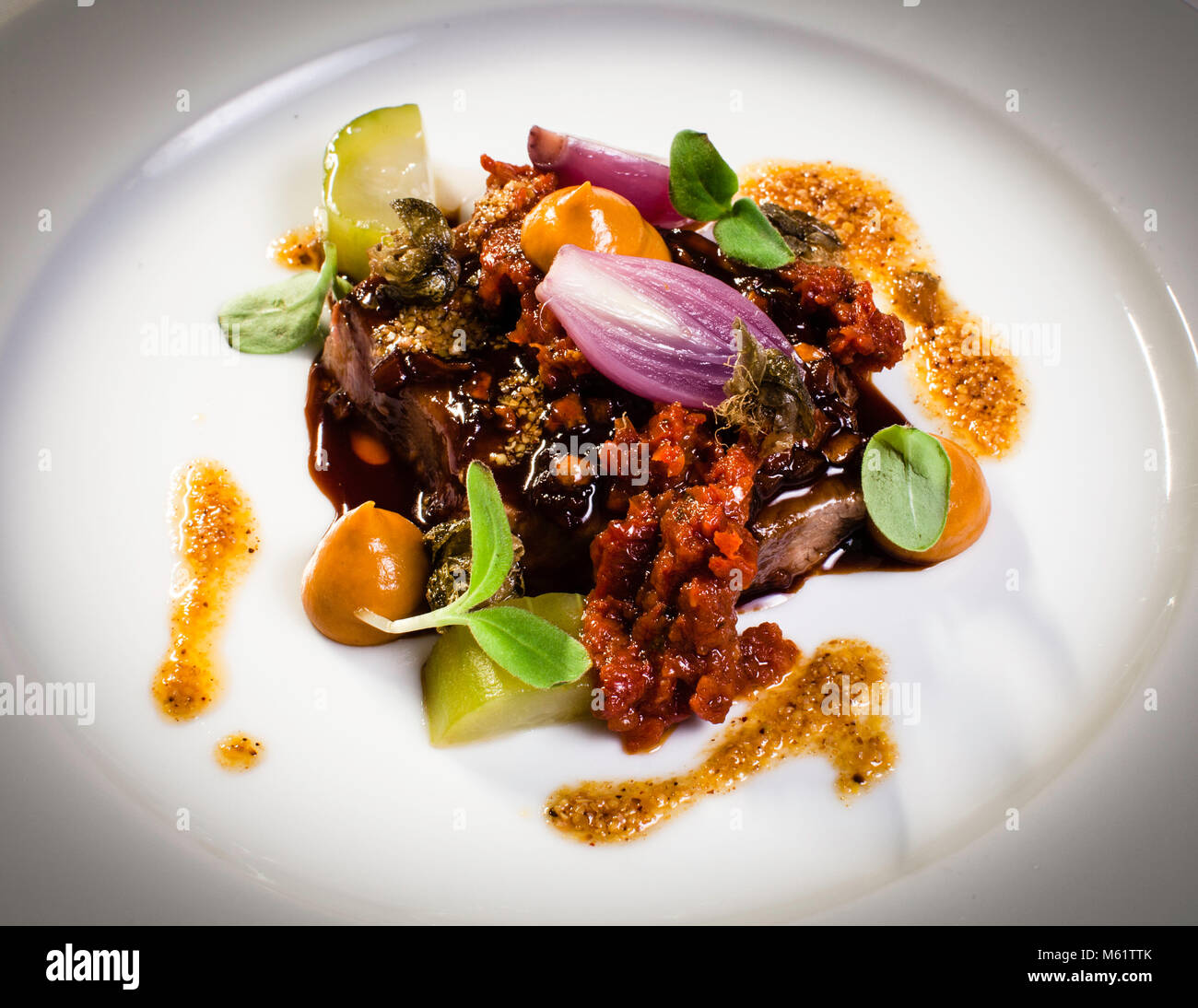 Dish by German Michelin star chef Michael Kempf: Shoulder of Linumer ...
