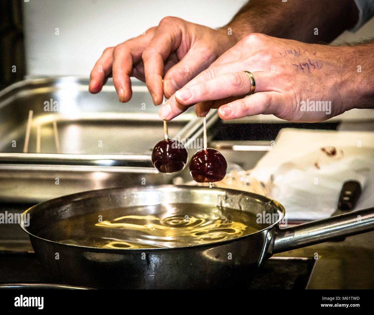 German Michelin star chef Michael Kempf and his sous chef Thomas ...