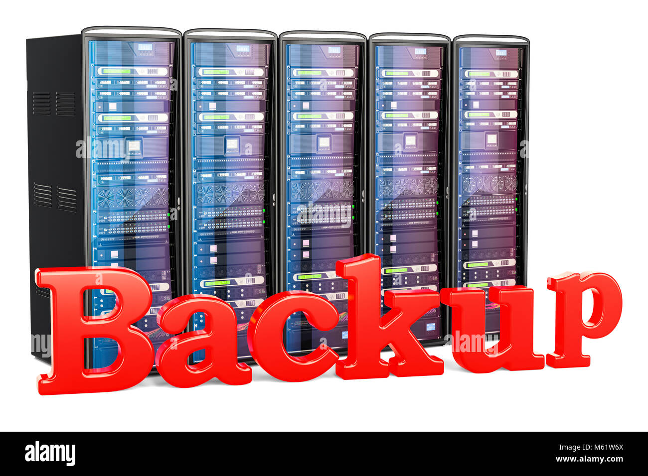 Backup Server concept. 3D rendering isolated on white background Stock ...