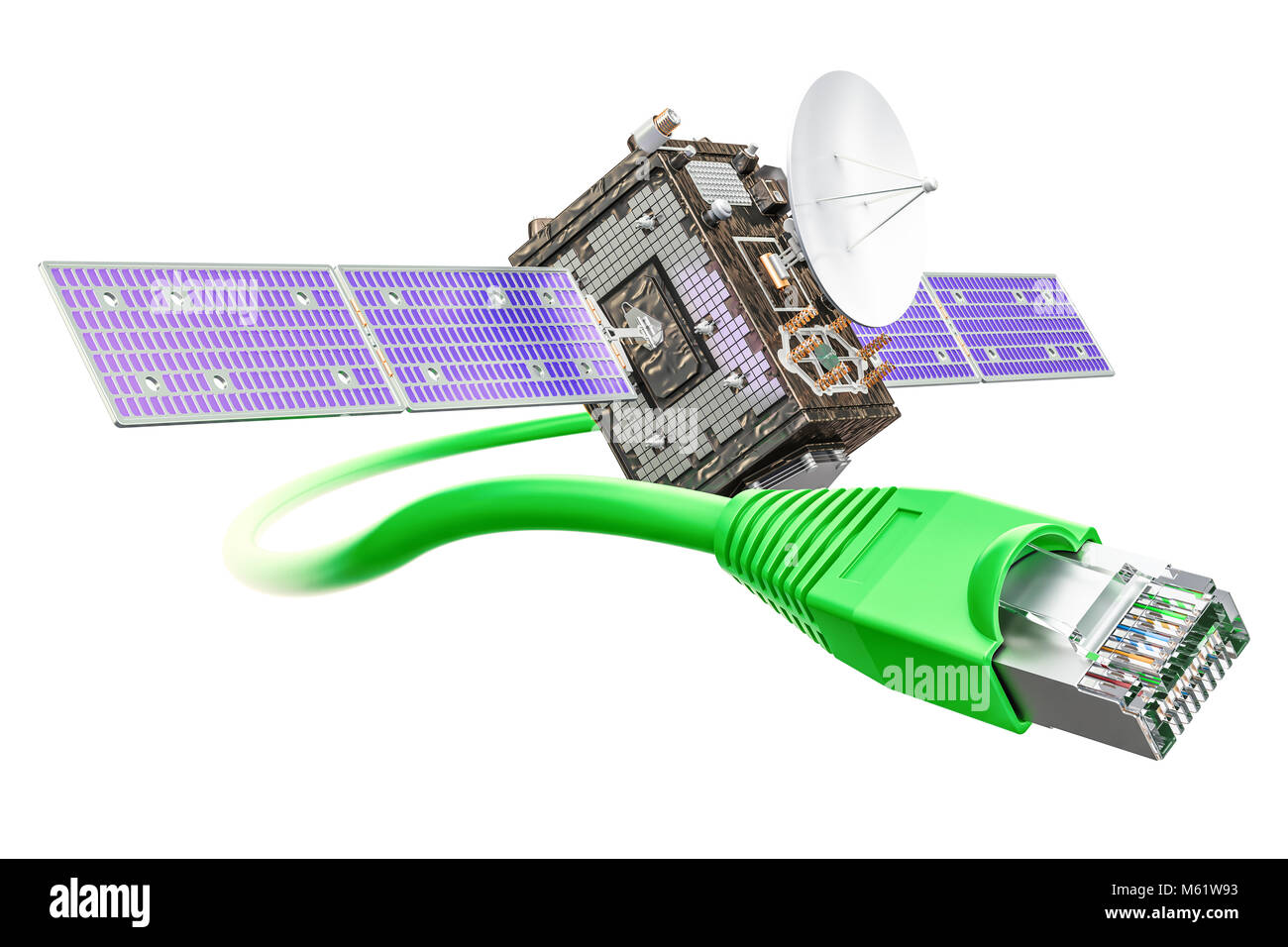 Satellite internet service concept, 3D rendering Stock Photo - Alamy