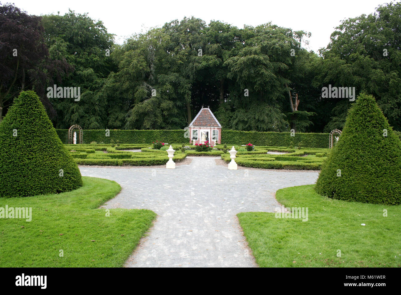 Netherlands,Groningen,Eemsmond,Hefshuizen,Uithuizen, june 2017: Garden ...