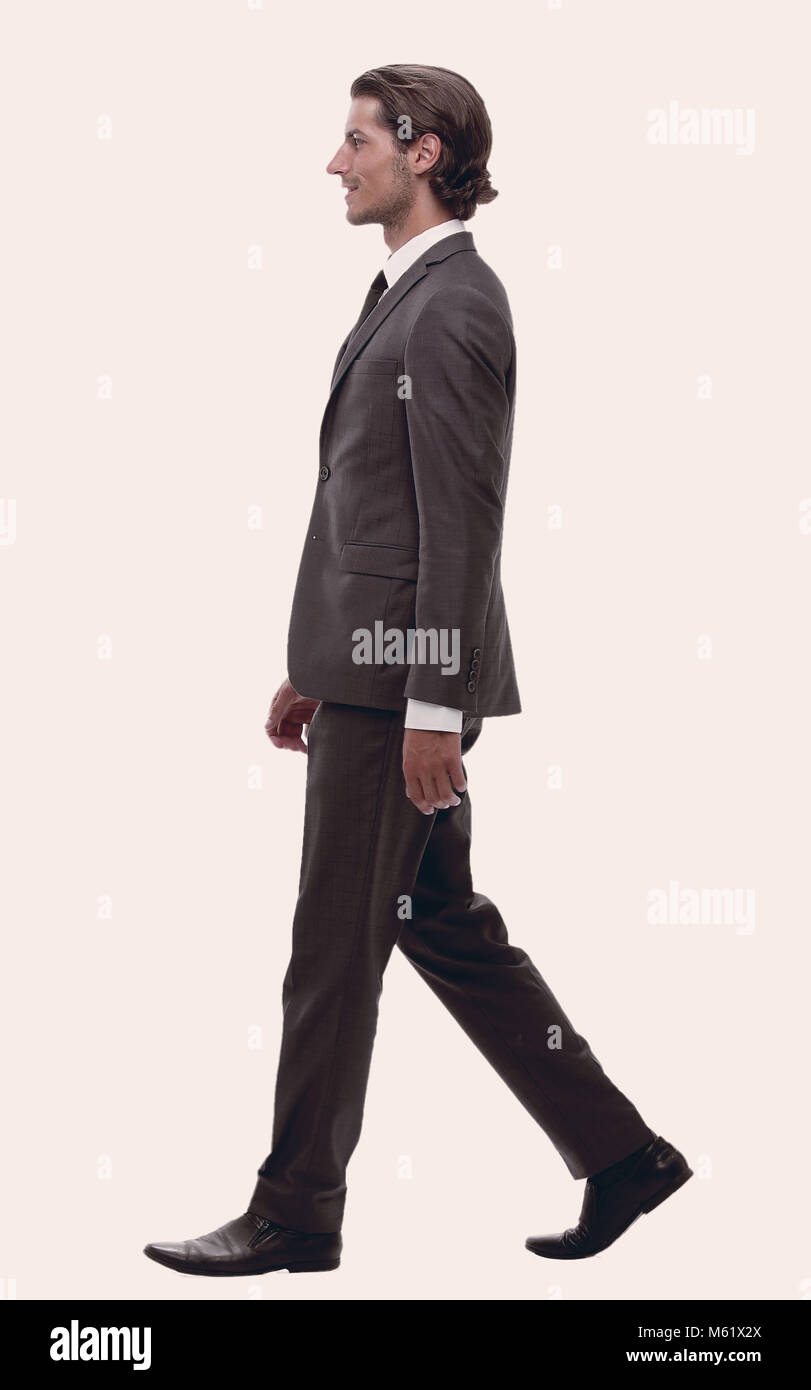 Profile of walking businessman, i Stock Photo - Alamy
